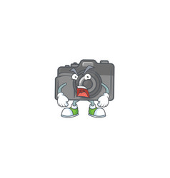 Digital camera cartoon character with angry face Vector Image