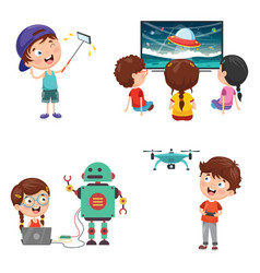 Kids technology Royalty Free Vector Image - VectorStock