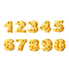 Cheese number 7 style cartoon food design flat Vector Image