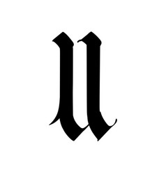 Letter u in gothic style alphabet the symbol Vector Image