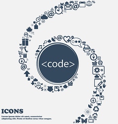 Code sign icon Programming language symbol in the Vector Image