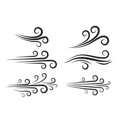 Wind doodle blow gust design isolated on white Vector Image