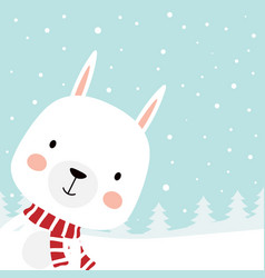 Winter card with rabbit Royalty Free Vector Image