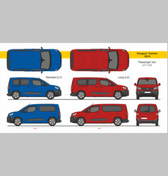 Peugeot rifter passenger van l2 2018-present Vector Image