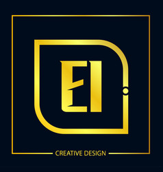 Initial letter ie logo template design Royalty Free Vector