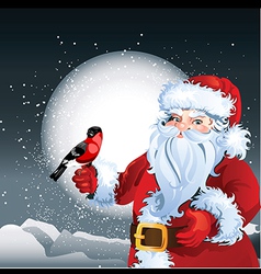 Santa with bird Royalty Free Vector Image - VectorStock