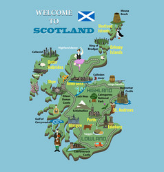 Map scotland with districts Royalty Free Vector Image
