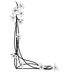 Lily border Royalty Free Vector Image - VectorStock