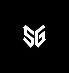 Sg monogram logo circle ribbon style outline Vector Image