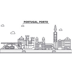 Portugal porto architecture line skyline Vector Image