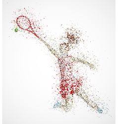 Abstract tennis player with a racket from splash Vector Image