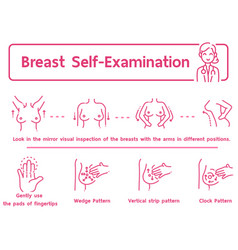 Breast self examinationhow to do a self breast Vector Image