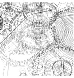 Cogs and gears interlocking design Royalty Free Vector Image