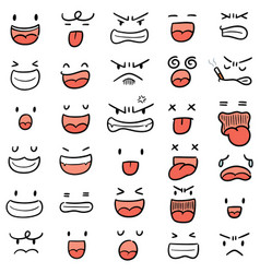 Set cartoon face Royalty Free Vector Image - VectorStock