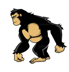 Walking ape Royalty Free Vector Image - VectorStock