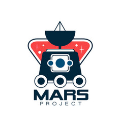 Original astronomical logo with mars space Vector Image