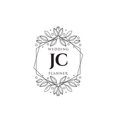 Jc initials letter wedding monogram logos Vector Image