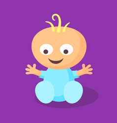 Cute baboy sitting with pacifier isolated Vector Image