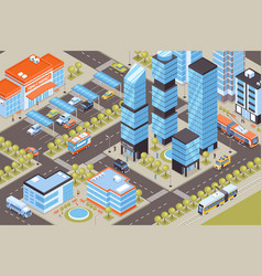 Futuristic transport isometric template Royalty Free Vector