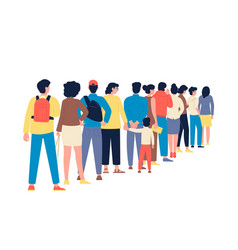 Big queue many multitude people waiting in long Vector Image
