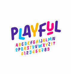 Kids style colorful font playful alphabet letters Vector Image