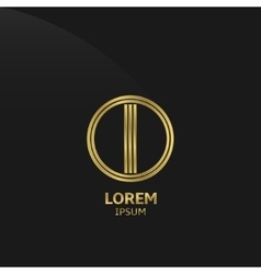 Golden boat logo icon Royalty Free Vector Image