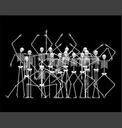 Skeletons in hell sinners skeleton crowd Vector Image