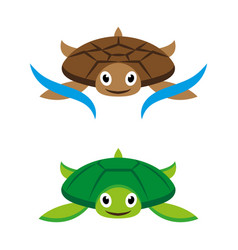 A turtle racing to the finish line Royalty Free Vector Image