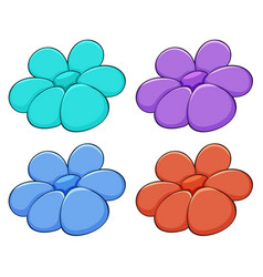 Isolated set flower in four colors Royalty Free Vector Image