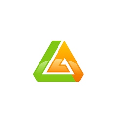 Triangle pyramid line logo Royalty Free Vector Image