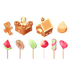 Fairy tale candy land set Royalty Free Vector Image