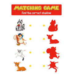 Worksheet design for matching squirrels Royalty Free Vector