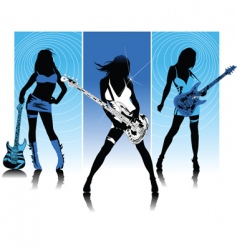 Sexy female rock band Royalty Free Vector Image