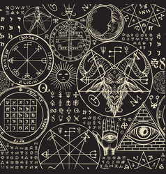 Abstract seamless pattern on occult theme Vector Image