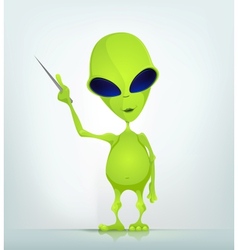 Cartoon book reading alien Royalty Free Vector Image