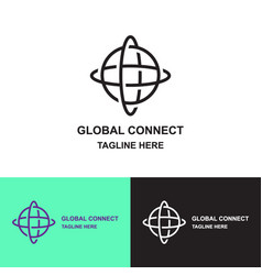 Global connect logo design template Royalty Free Vector