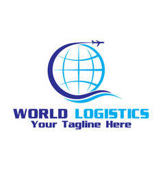 Shipping logistics logo Royalty Free Vector Image