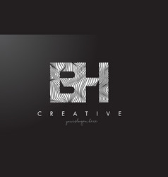 Bh b h letter logo with zebra lines texture Vector Image