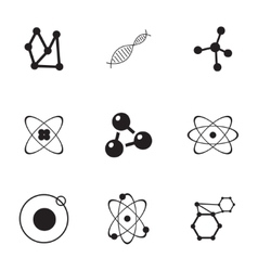 Cute cartoon molecule and atom icon set atomic Vector Image