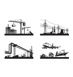Different types industries Royalty Free Vector Image