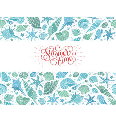 Seashells seamless pattern sea shell summer ocean Vector Image