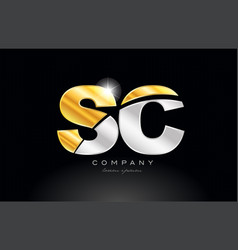 Gold alphabet letter sp s p logo combination icon Vector Image