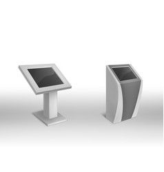 3d realistic digital informational kiosks stands Vector Image