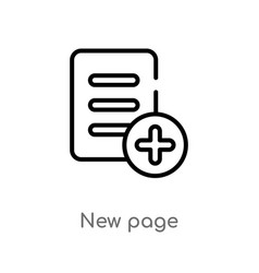 Outline new page icon isolated black simple line Vector Image