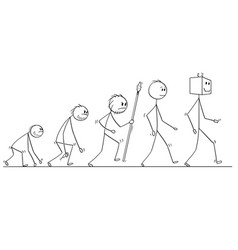 Cartoon of human evolution process progress Vector Image