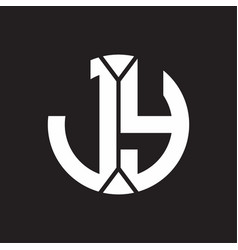 Jy logo monogram circle with piece ribbon style Vector Image