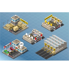 Logistics isometric set Royalty Free Vector Image