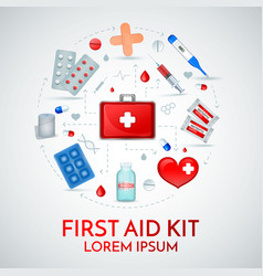 Burn first aid composition Royalty Free Vector Image