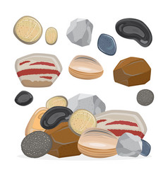 Rock stone cartoon in isometric 3d flat style set Vector Image
