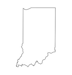 Indiana state usa - solid black outline map of Vector Image
